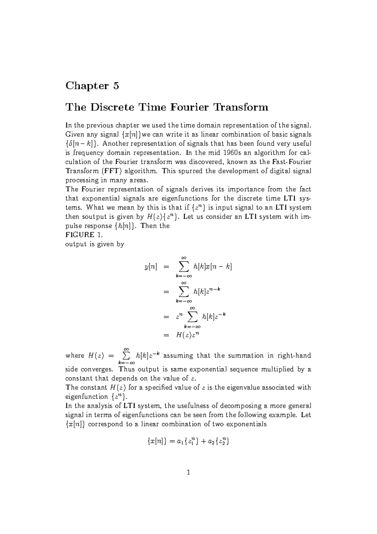 Discrete time fourier series - Chapter 5 The Discrete Time Fourier ...