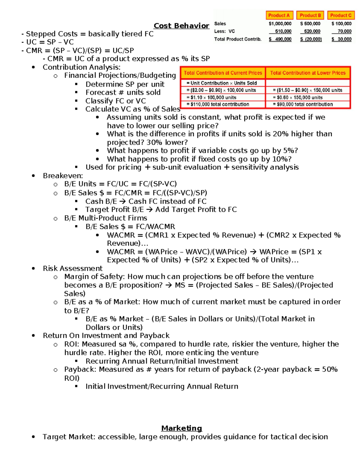 2257 notes - Cost Behavior Stepped Costs = basically tiered FC UC = SP ...