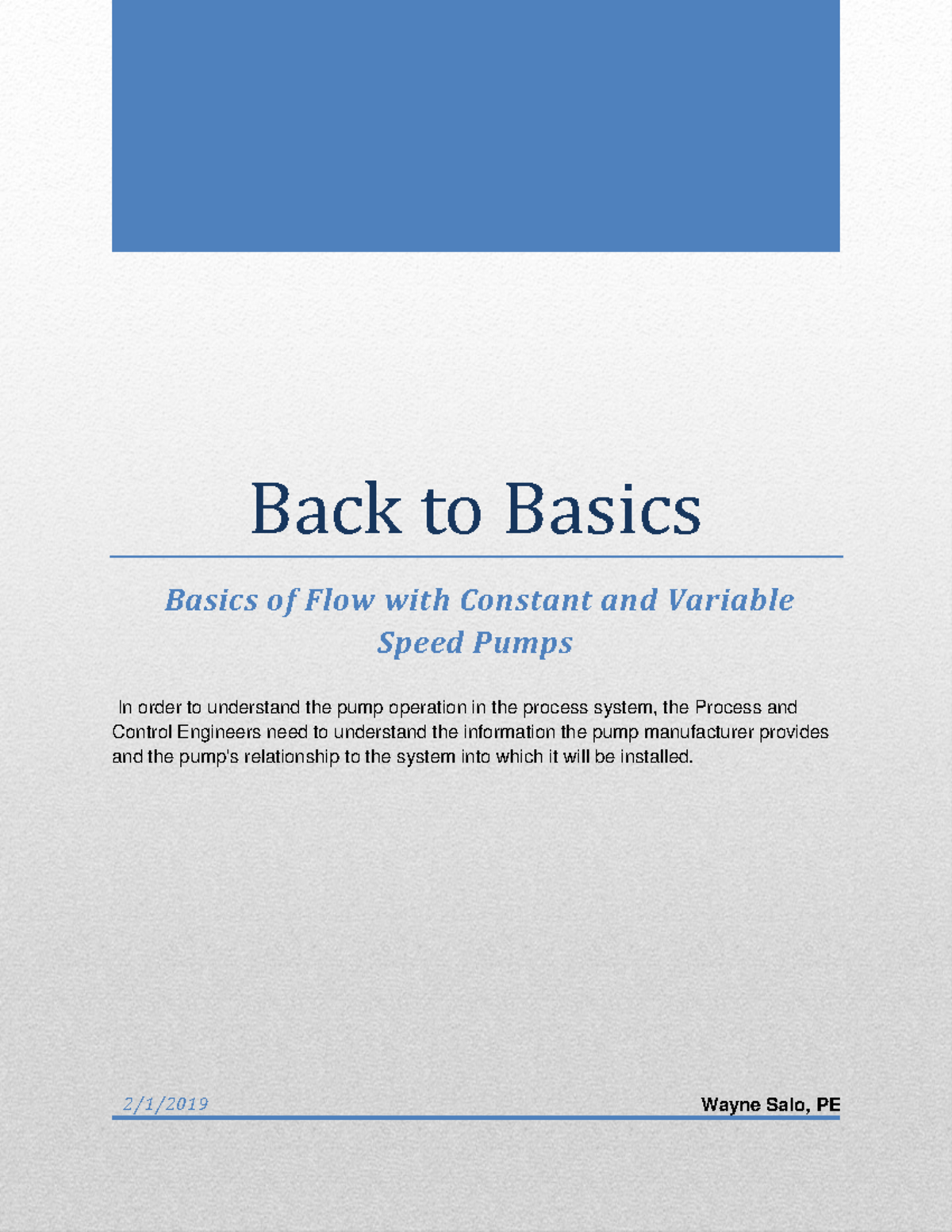 Basics Of Flow With Constant And Variable Speed Pumps - Back to Basics ...