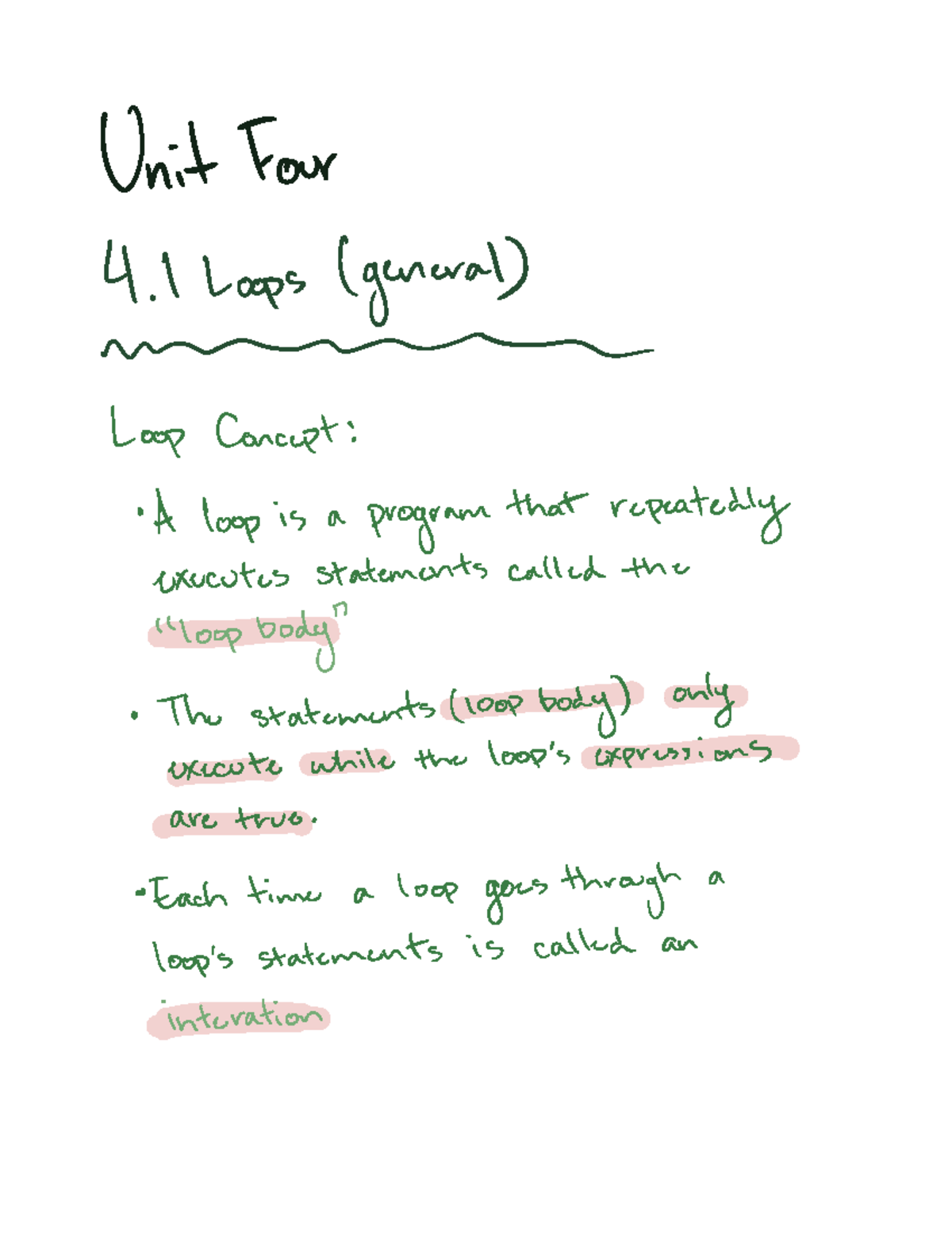 Loops CS1428 - Unit Four 4 1 Loops general mm Loop Concept A loop is a ...