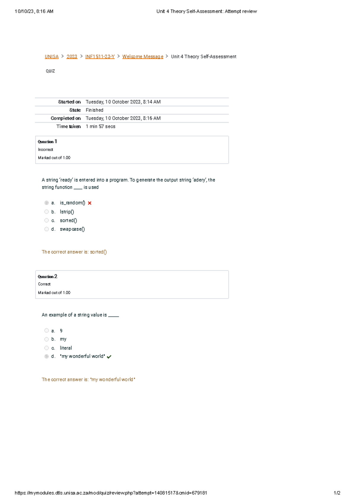 Unit 4 Theory Self-Assessment Attempt review 5 - 10/10/23, 8:16 AM Unit ...