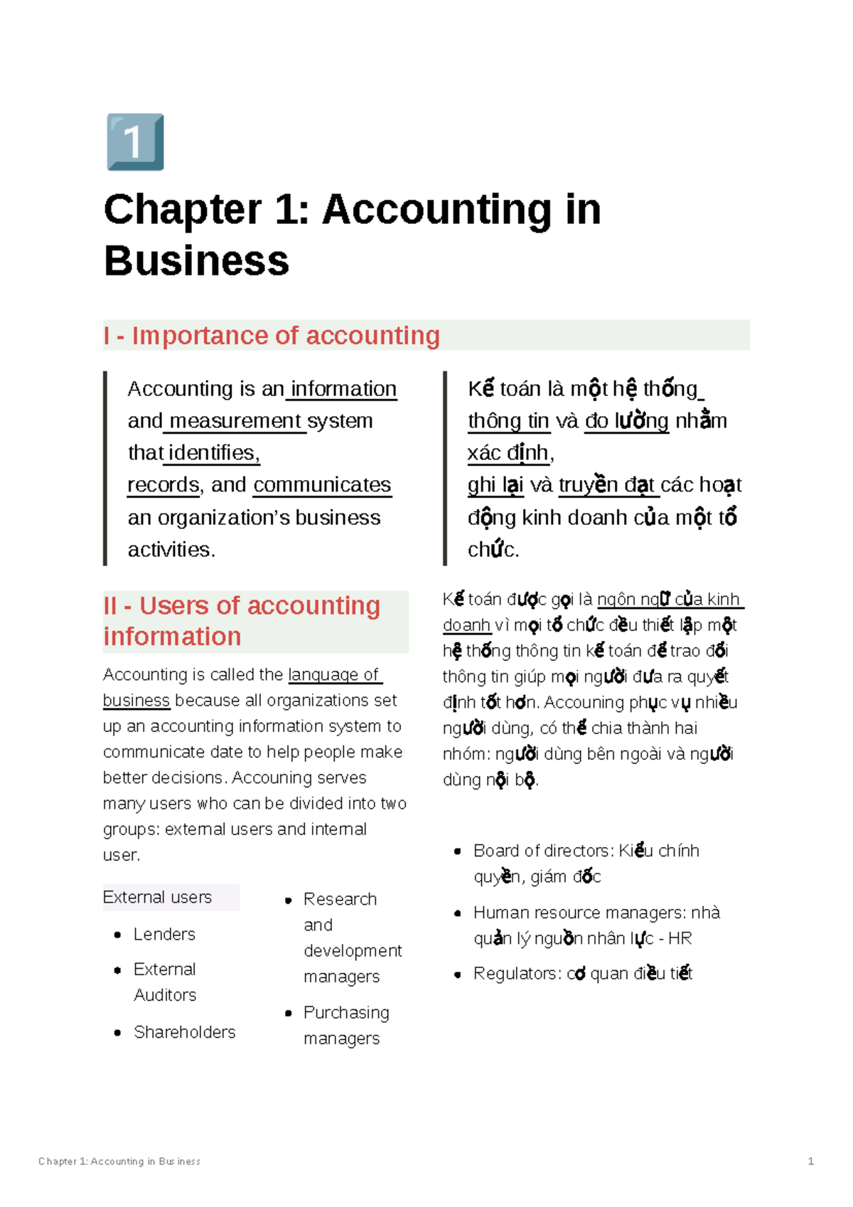 Chapter 1 Accounting in Business - 󾠮 Chapter 1: Accounting in Business ...