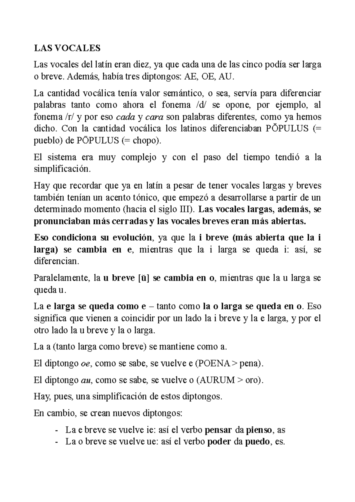Historia de la lengua: las Vocales - LAS VOCALES Las vocales del latín ...