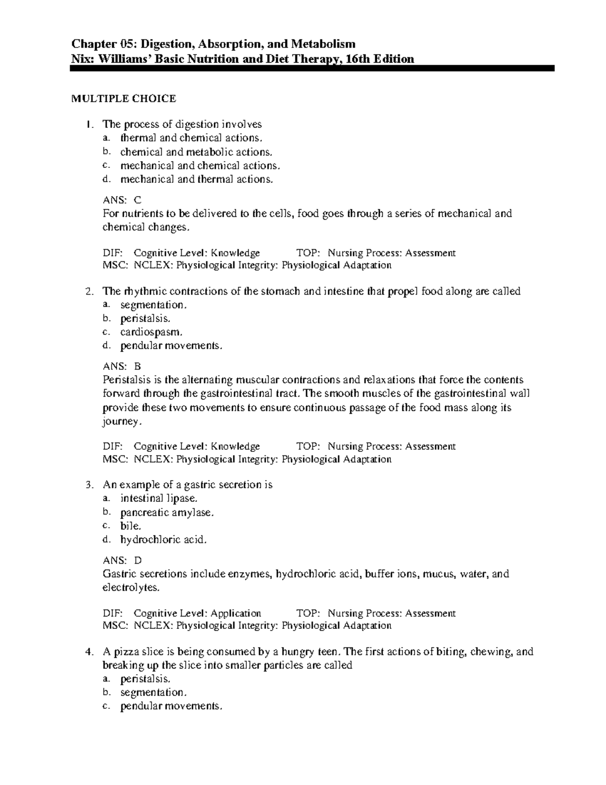 Digestion Absorption and Metabolism in Basic Nutrition and Diet Therapy ...