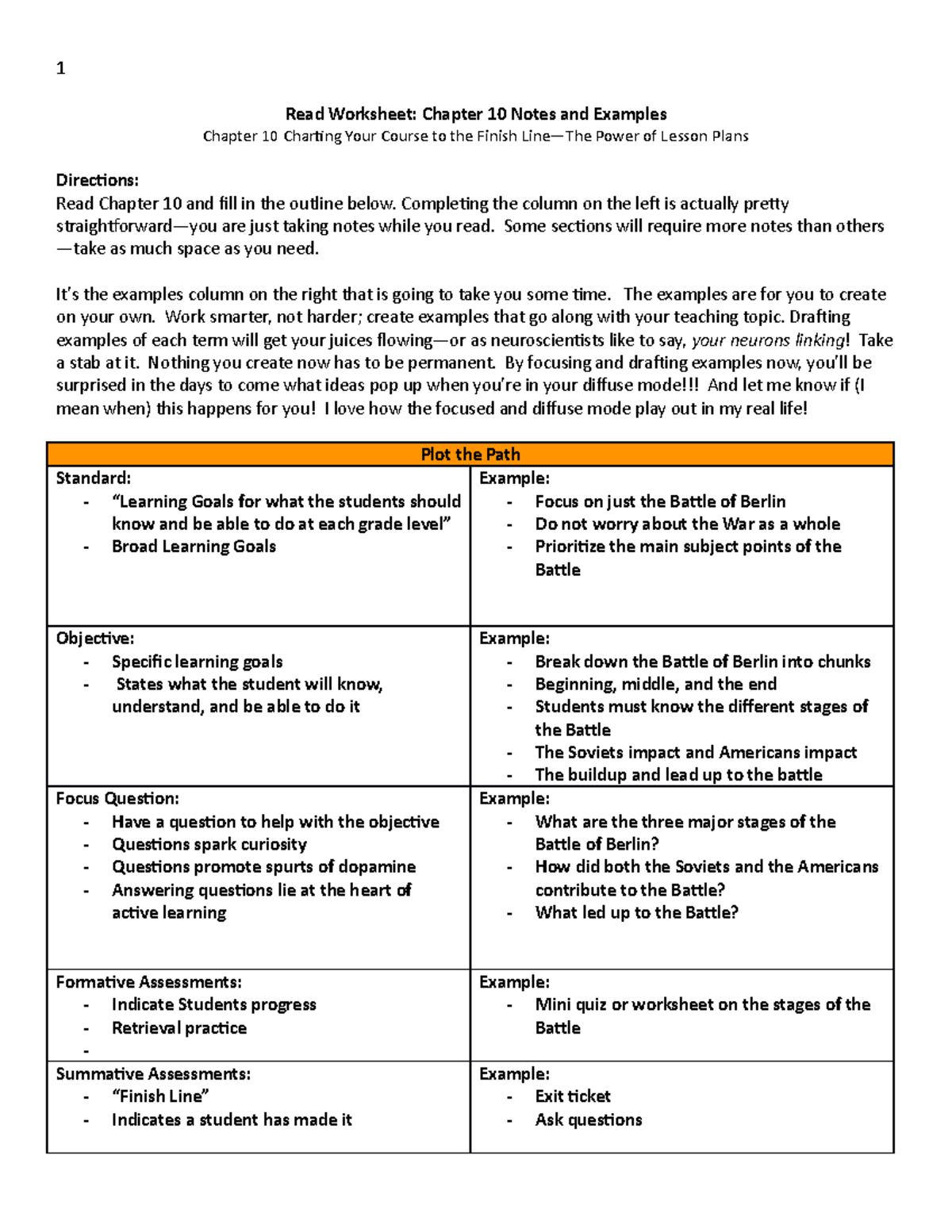 Week 8 Read Worksheet-Chapter 10 Notes and Examples - Read Worksheet ...