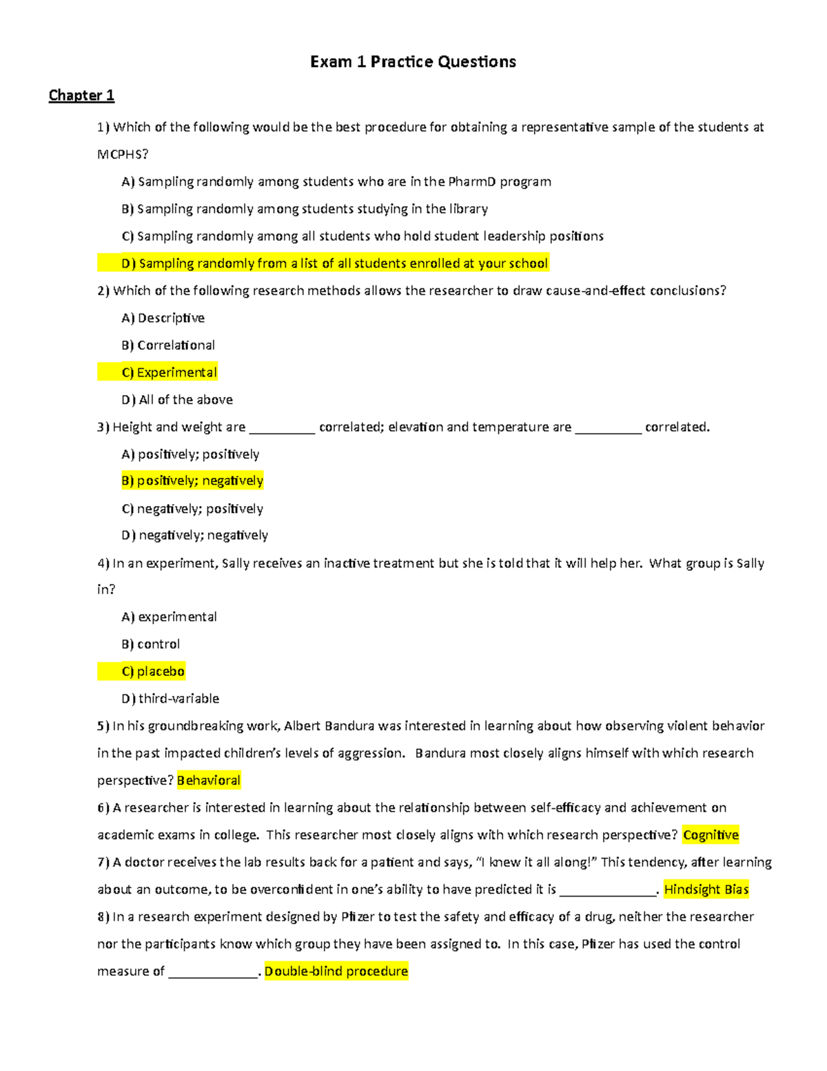 LIB120 Exam 1 Practice Questions Answer Key - Exam 1 Practice Questions ...