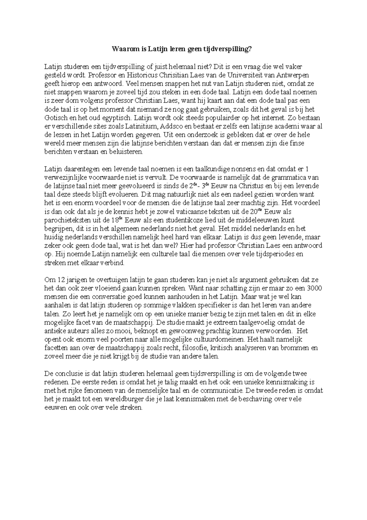 Waarom is Latijn leren geen tijdverspilling - Professor en Historicus ...