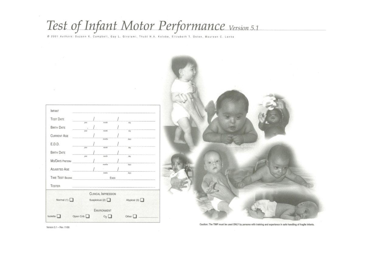TIMP Scale - Pediatria - Studocu