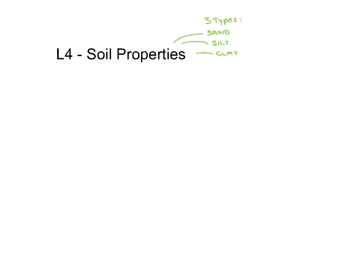 4 Soil Physical Properties - L4 - Soil Properties 3: SAND SILT CLAY ...