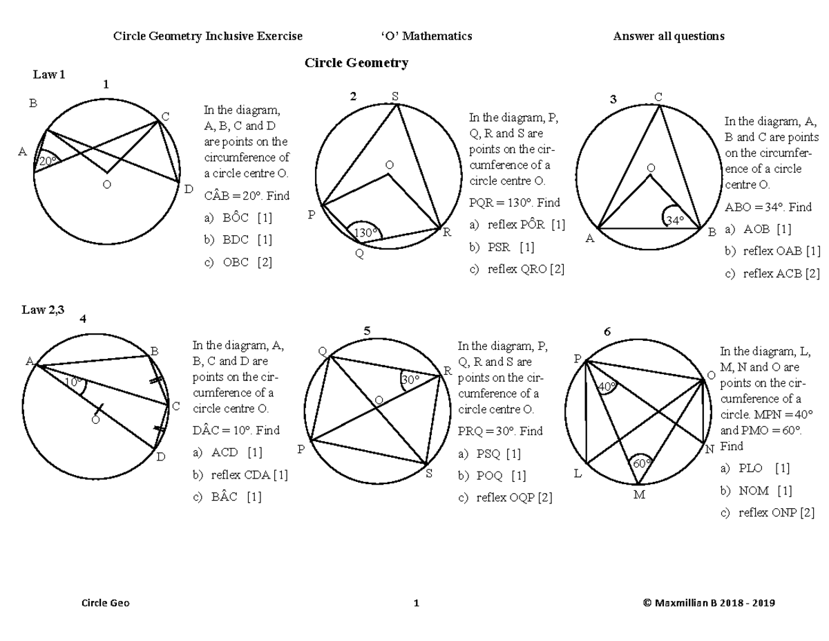 Circle Geometry 2018-2019 - Circle Geo 1 © Maxmillian B 2018 - 2019 ...
