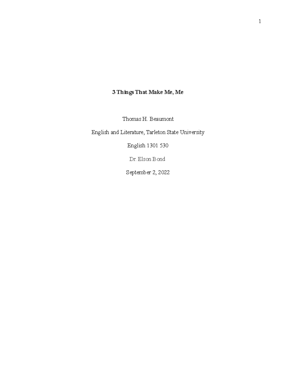 3 Things That Make Me, Me - 1 3 Things That Make Me, Me Thomas H ...