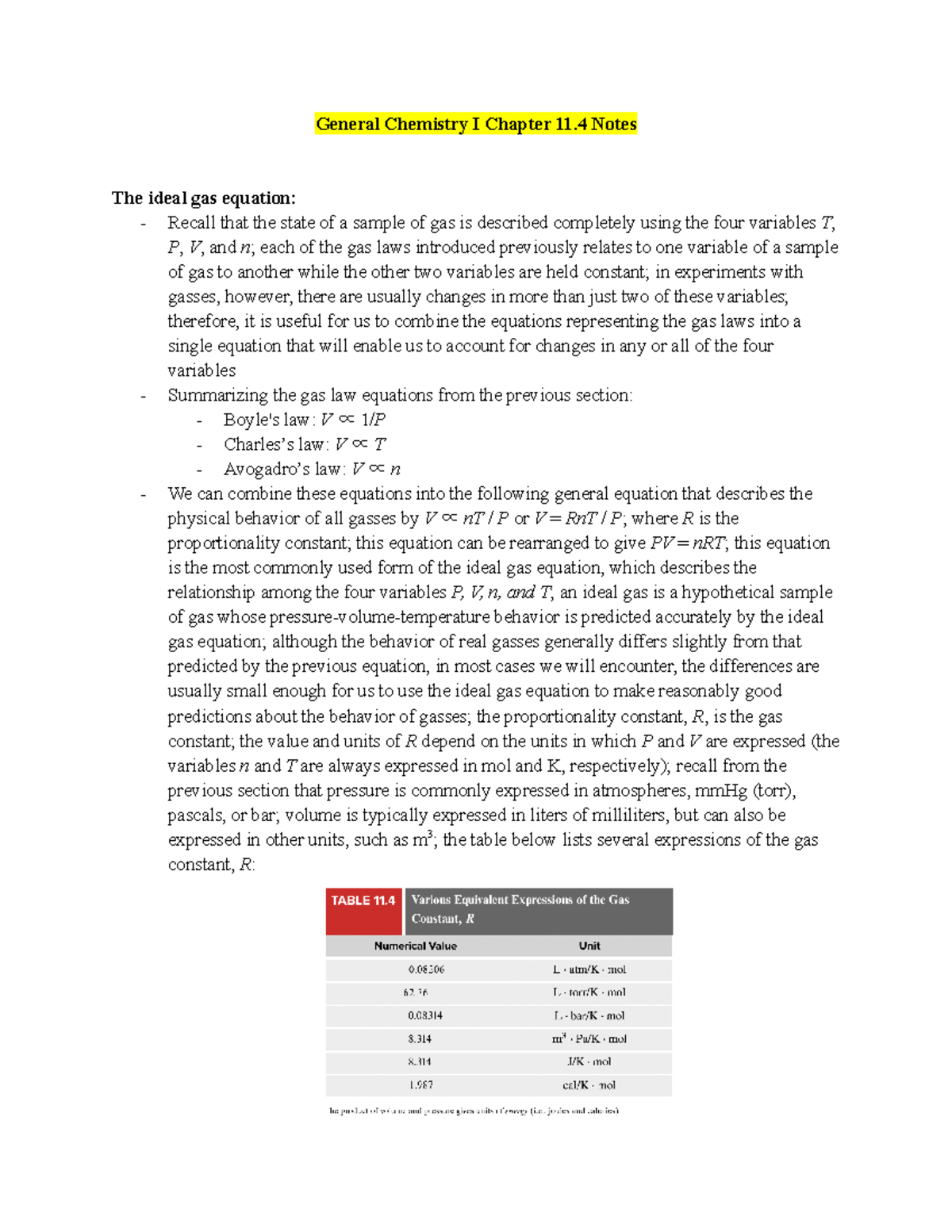 General Chemistry I Chapter 11.4 Notes - General Chemistry I Chapter 11 ...
