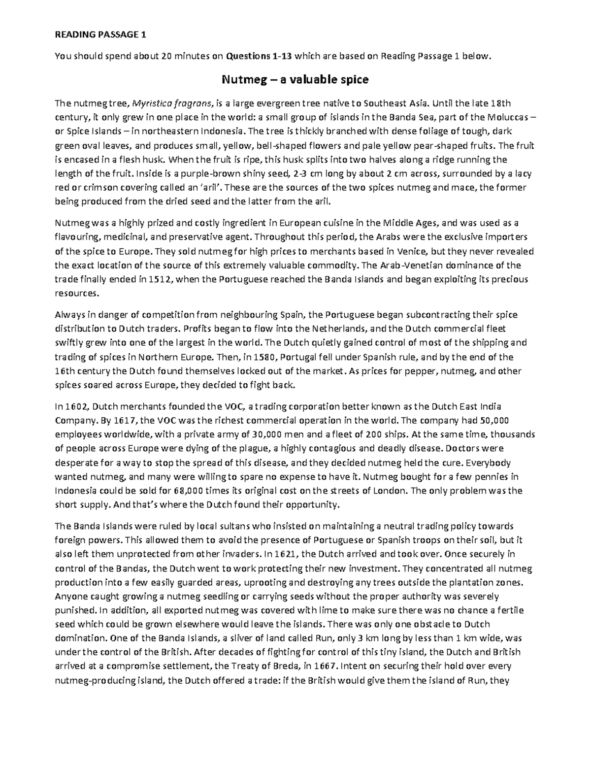 Reading-4 - Reading Exercises - READING PASSAGE 1 You should spend ...