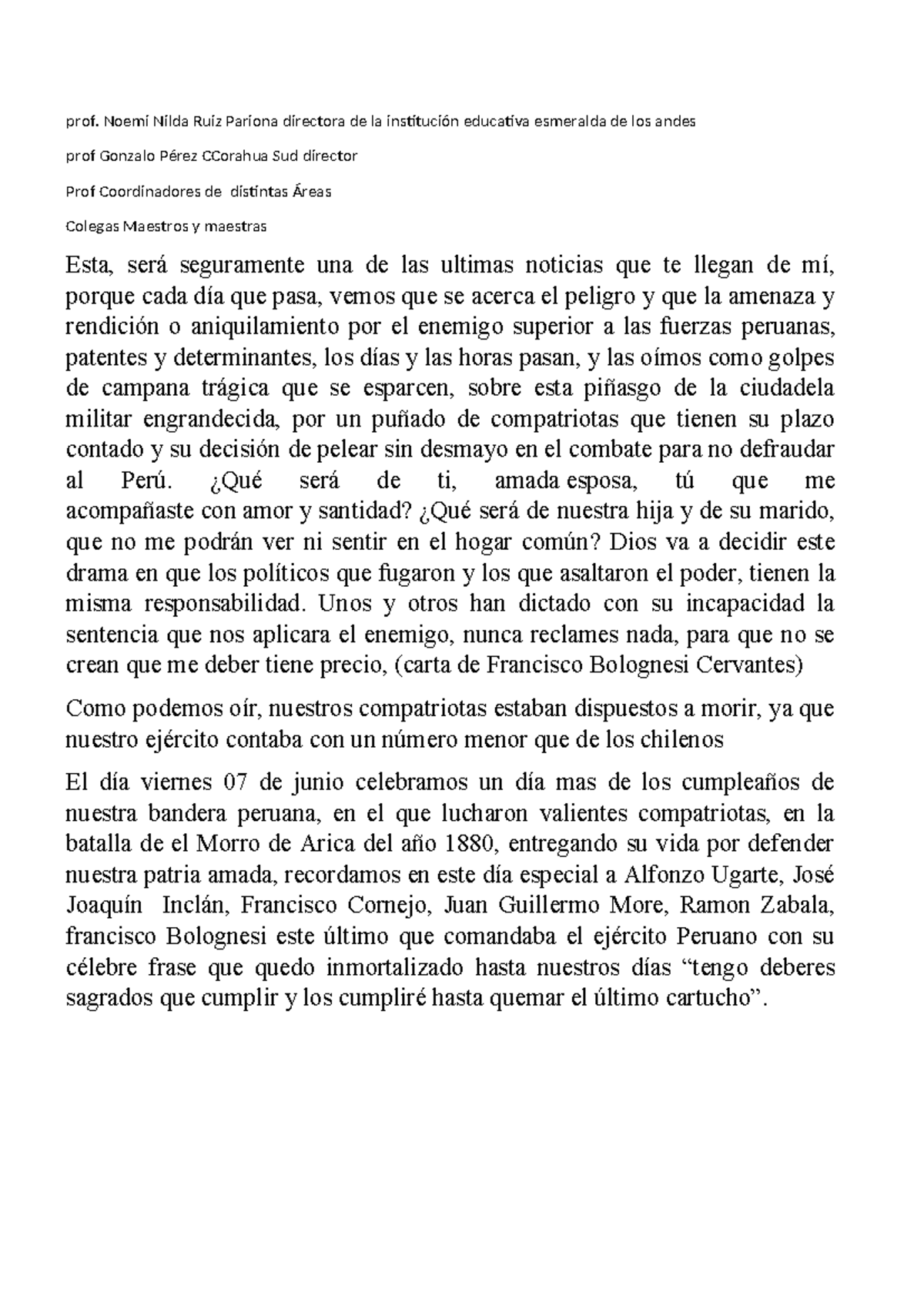 Discurso por el dia de la bandera - prof. Noemi Nilda Ruiz Pariona ...
