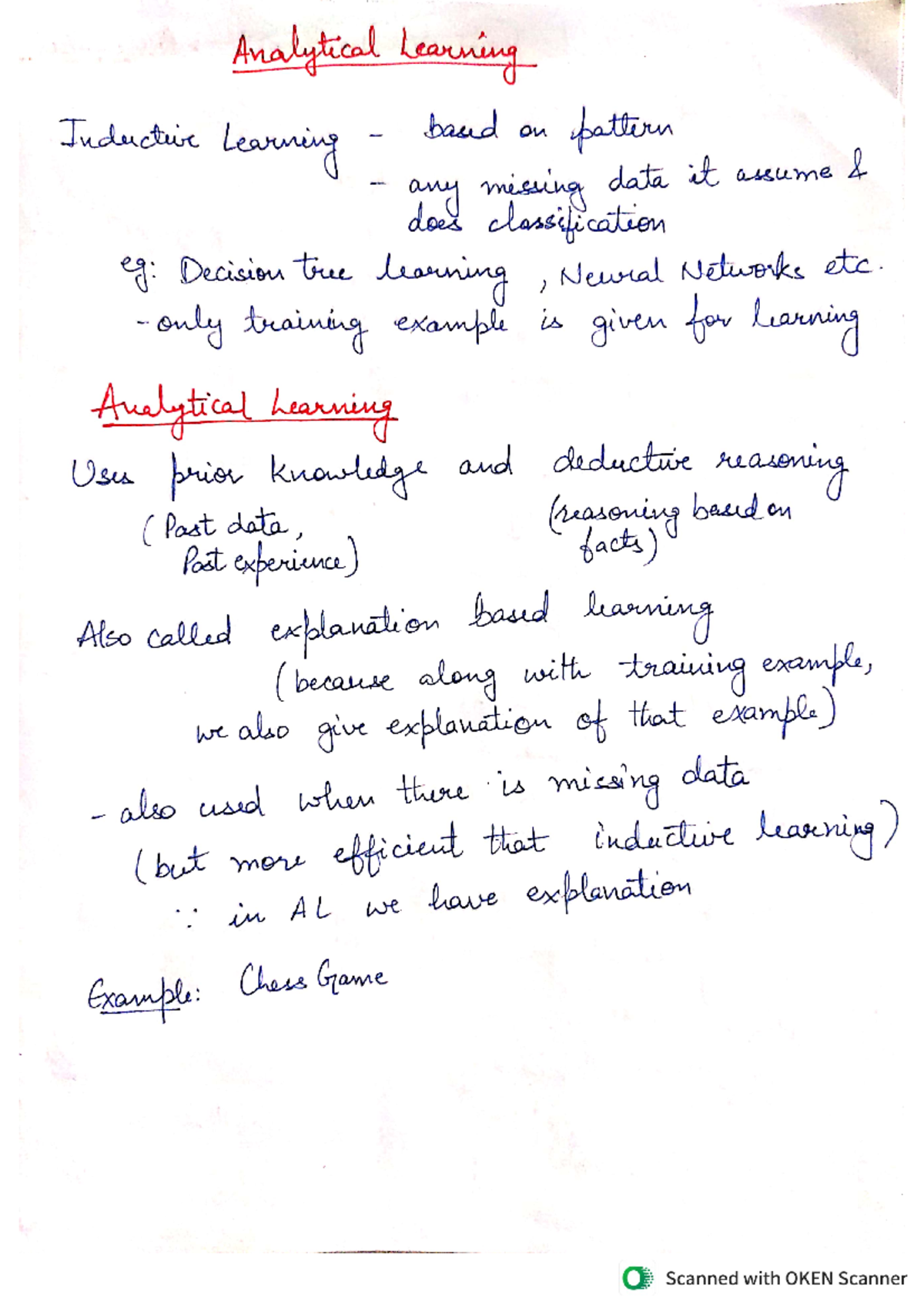 Ml Unit 5 Ml Notes Analytical Learning Inductive Learning Based On Pattern Any Missing Data