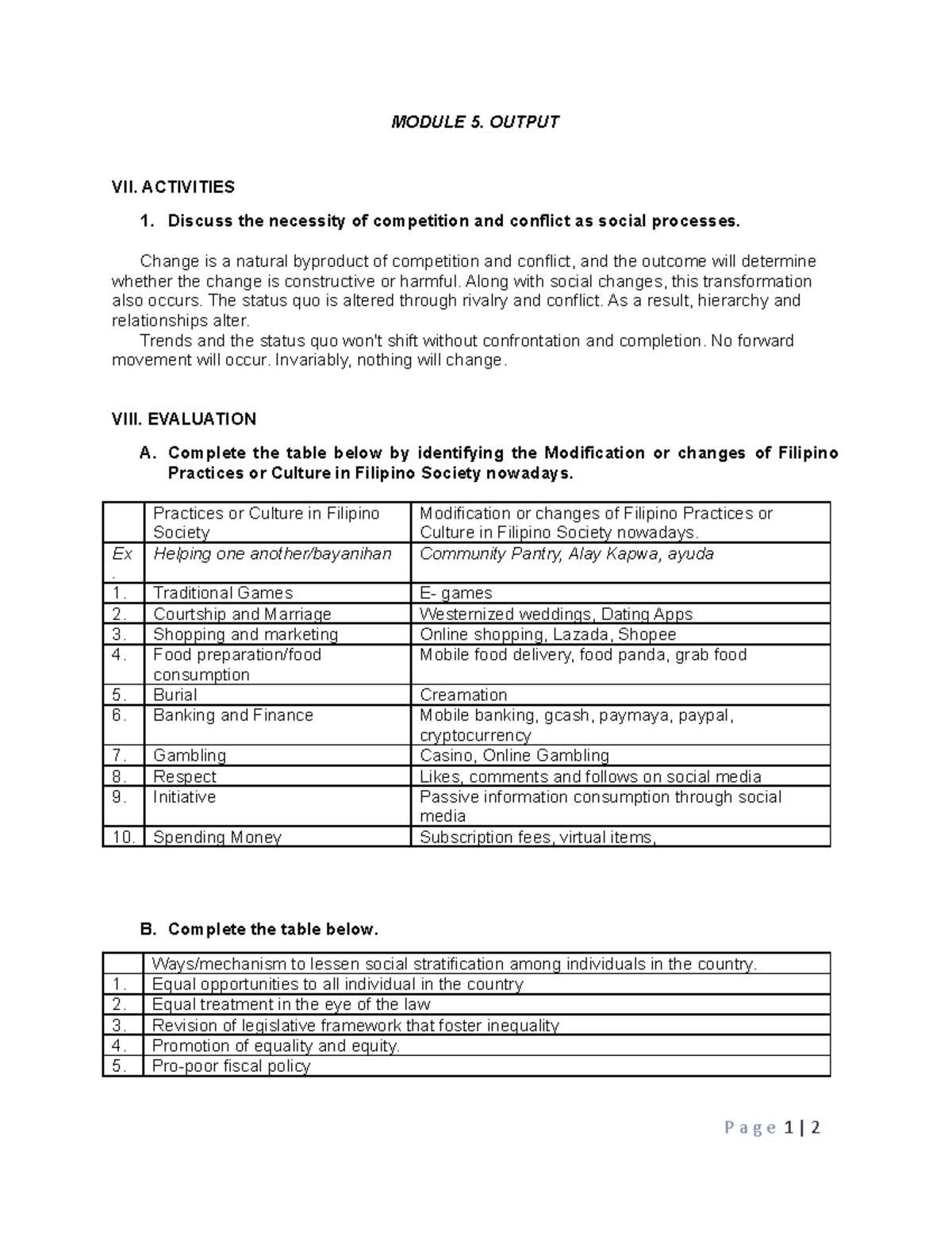 Module 5 - It contains the learning objectives are brief statements ...