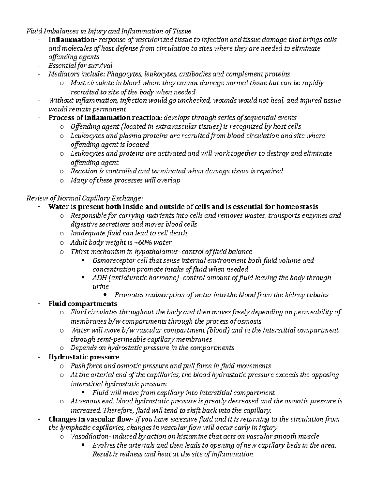 Fluid Imbalance with Tissue Injury and Inflammation - Fluid Imbalances ...