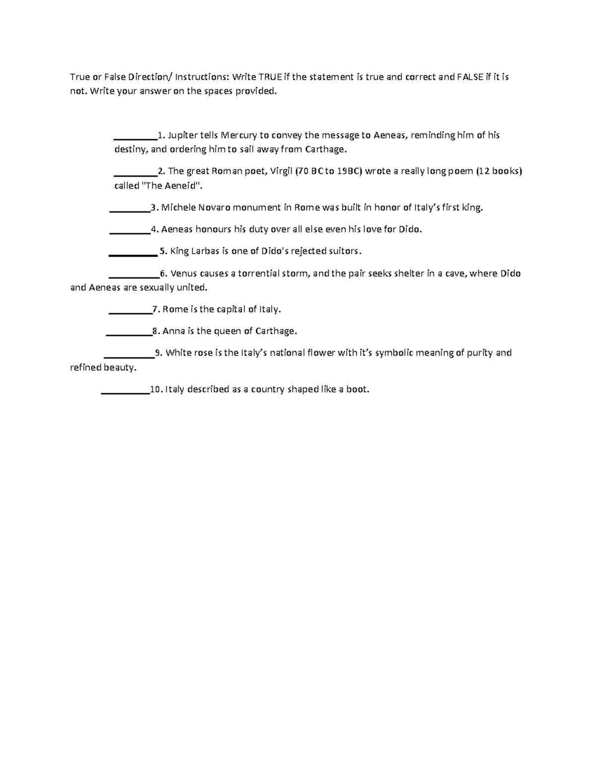 True or False 123 - True or Flase - True or False Direction ...