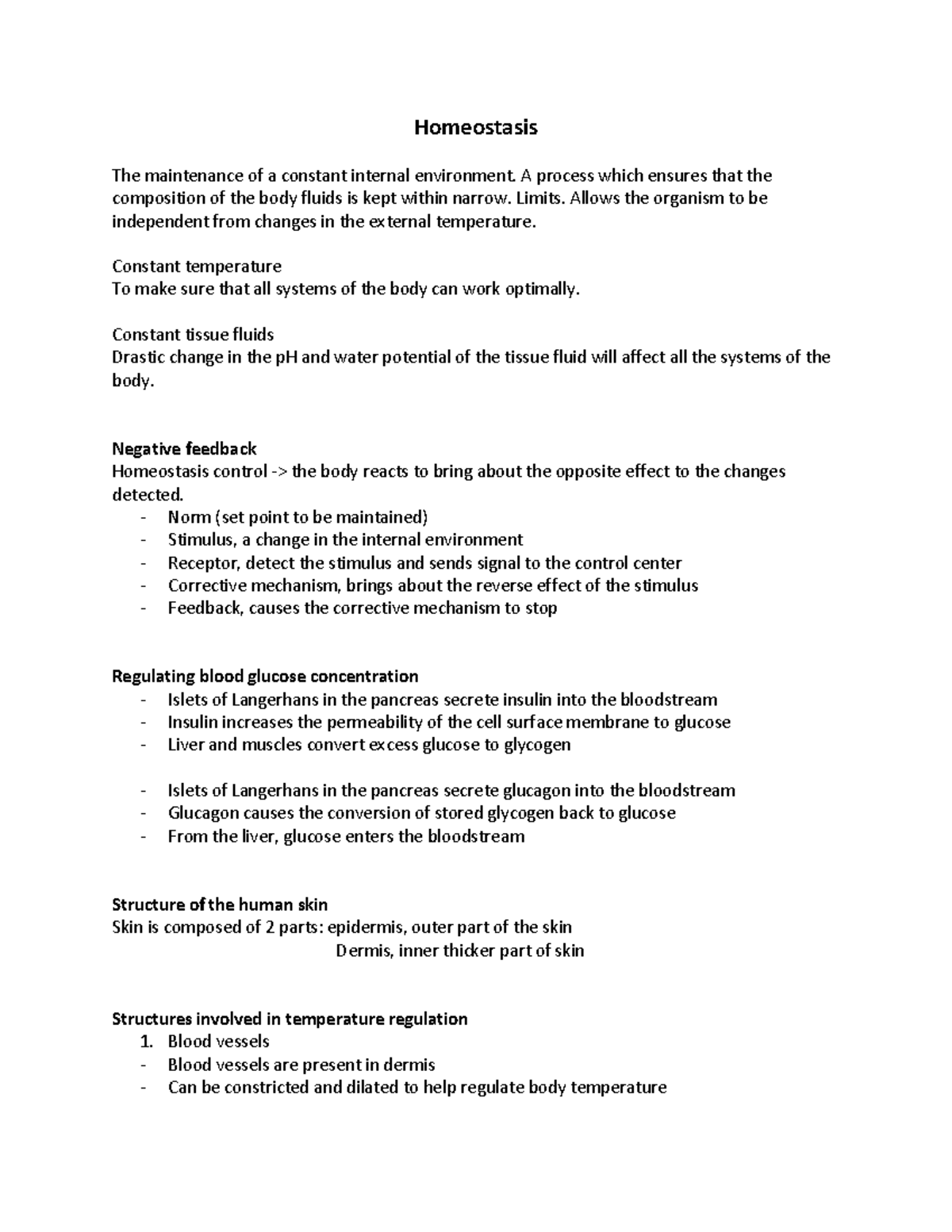 Homeostasis (biology) - Homeostasis The maintenance of a constant ...