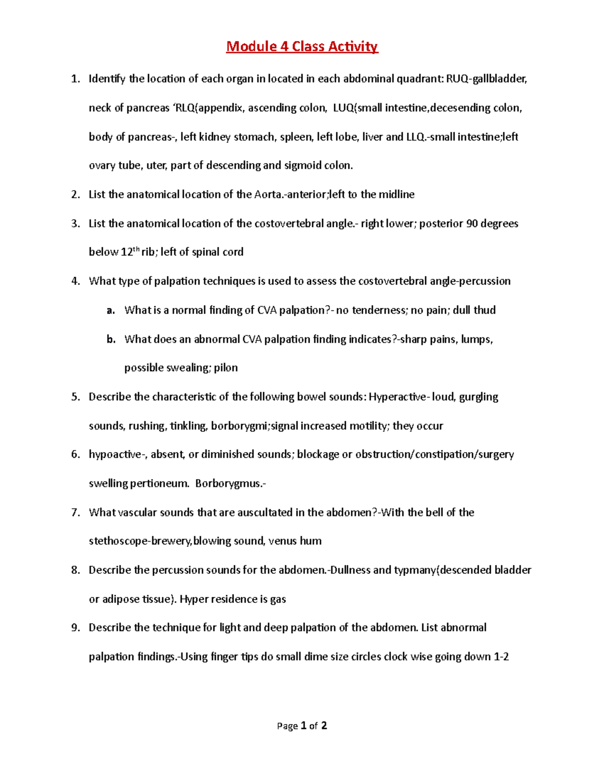 Module 4 - study guide for test - Module 4 Class Activity Identify the ...