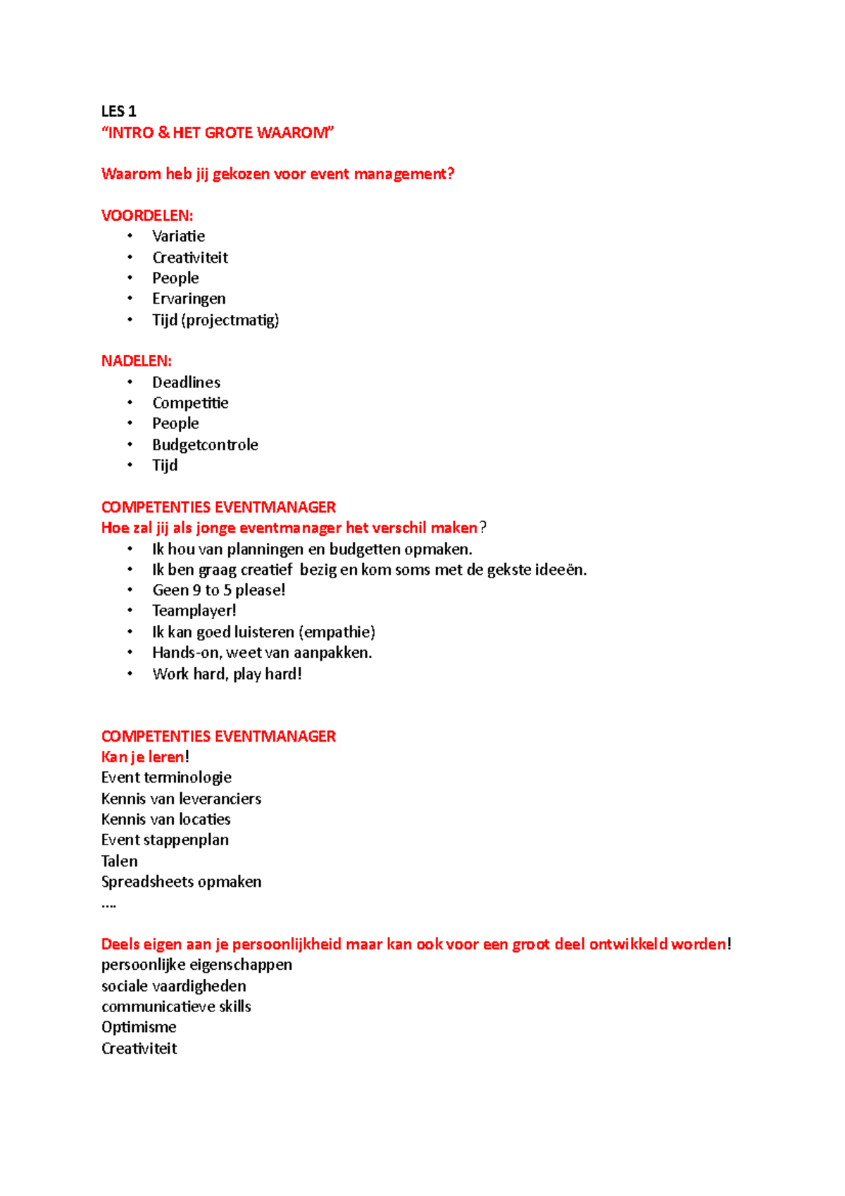 Les1 20222023 Introductie STU - LES 1 “INTRO & HET GROTE WAAROM” Waarom ...