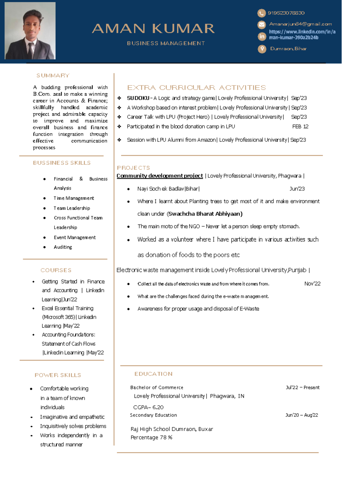 Arjun 1 - practical pdf - 919523078830 AMAN KUMAR BUSINESS MANAGEMENT Amanarjun64@gmail - Studocu