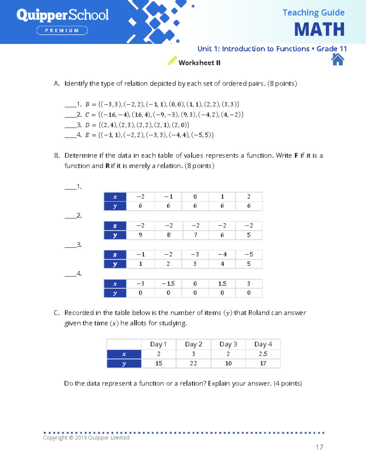 GMTC 0102 Q1 W2 - help - Unit 1: Introduction to Functions • Grade 11 ...