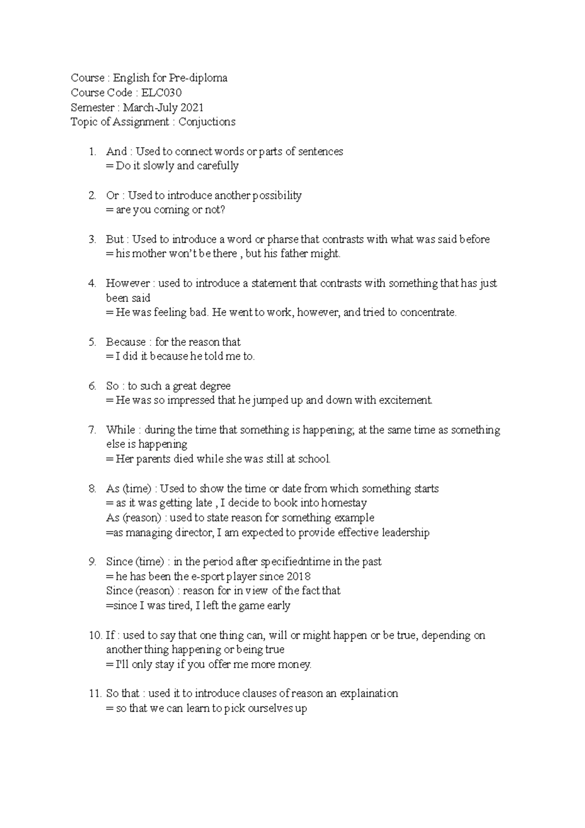 Mohd shahrizan (2021147201) elc conjunctions assignment (2005 21 ...