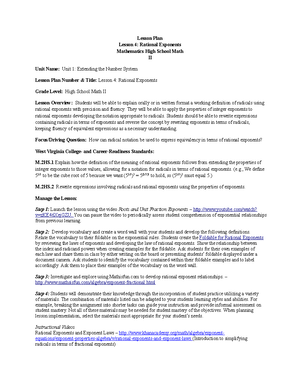 Quadrilateral Lesson Plan - Student Lesson Plan Topic: Quadrilateral ...