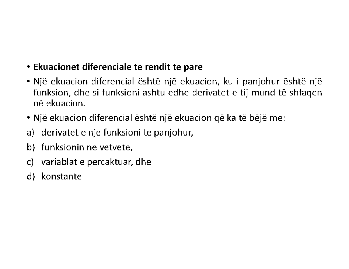 Modelim ekuacionet diferenciale - sistemet e ekuacioneve diferenciale ...