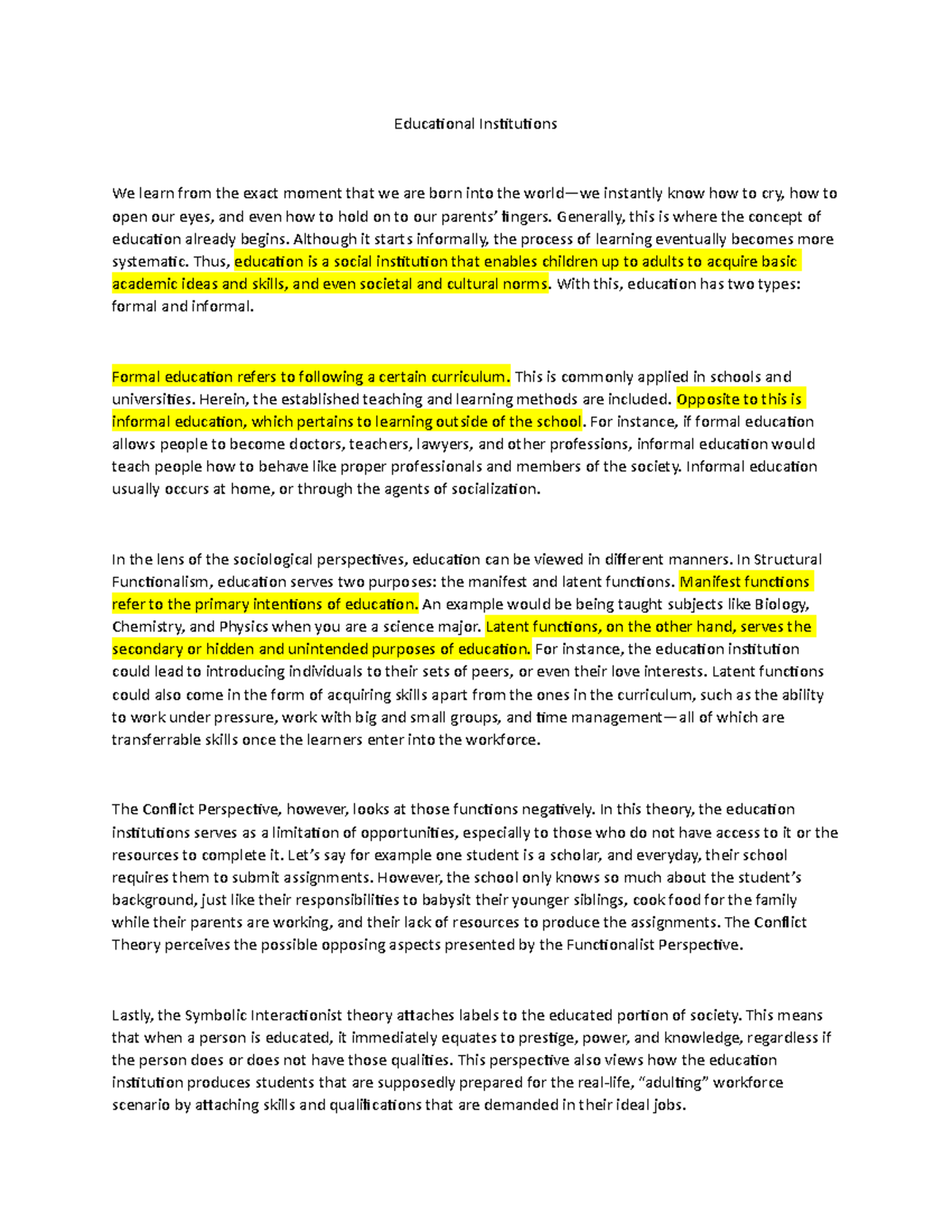 Educational Institutions, Types of education - Educational Institutions ...