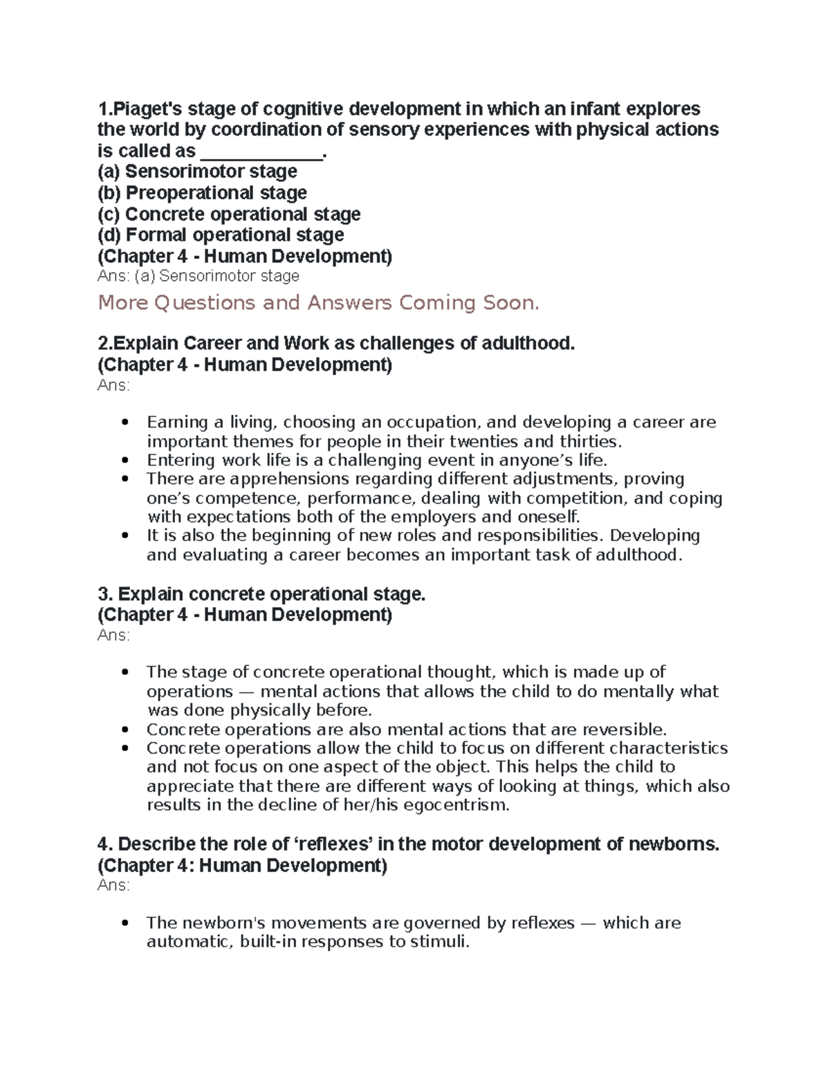 F psy ch 4 5 6 - practice from chapter 4 to 6 - 1's stage of cognitive development in which an ...