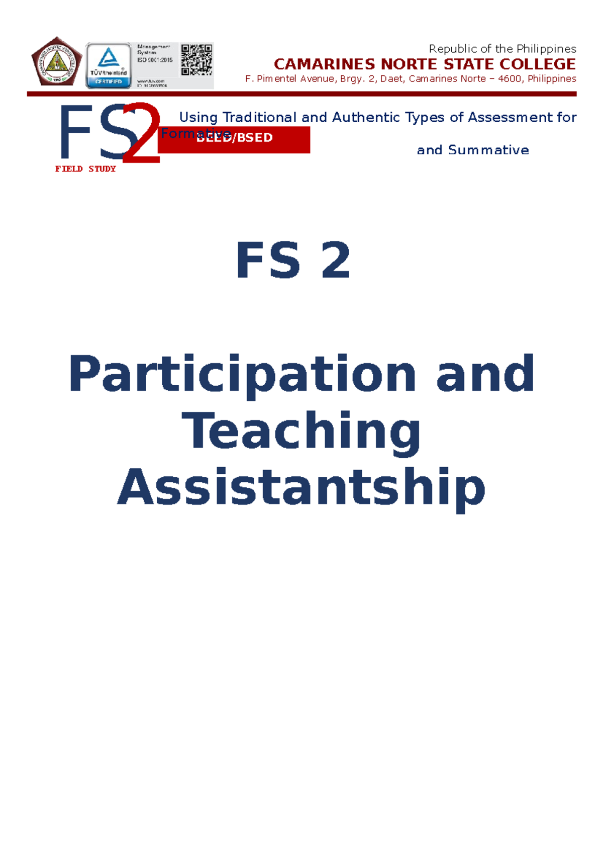 FS 2 Ep 17 - materials - ####### CAMARINES NORTE STATE COLLEGE F ...