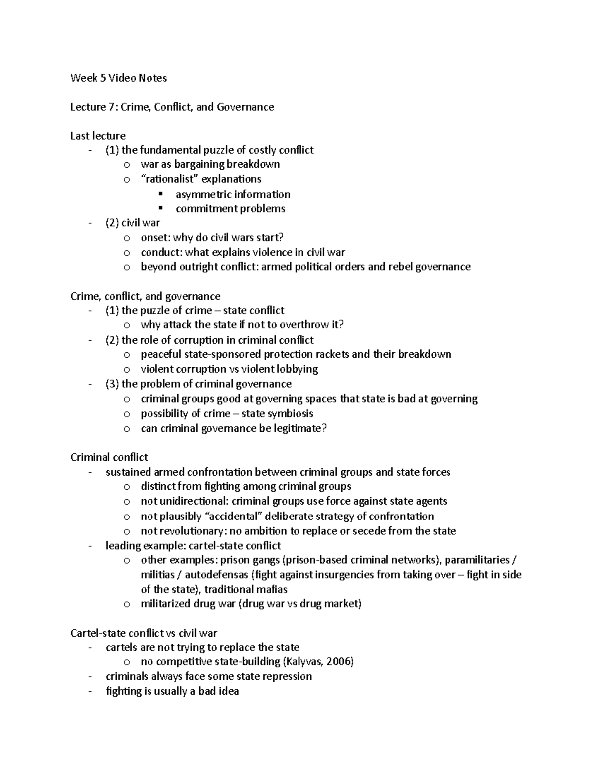 Week 5 Video Notes - Professor: Benjamin Lessing - Week 5 Video Notes ...