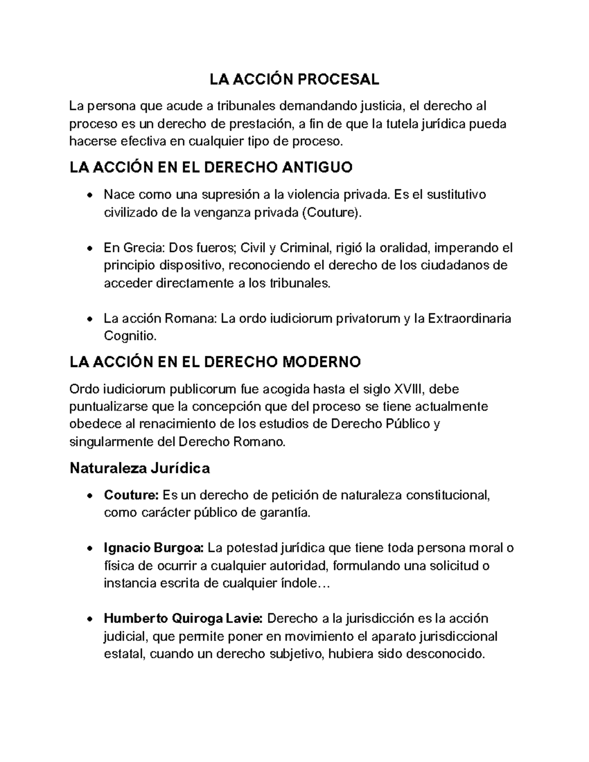 LA Acción Procesal- Teoria DEL Proceso - LA ACCIÓN PROCESAL La persona ...