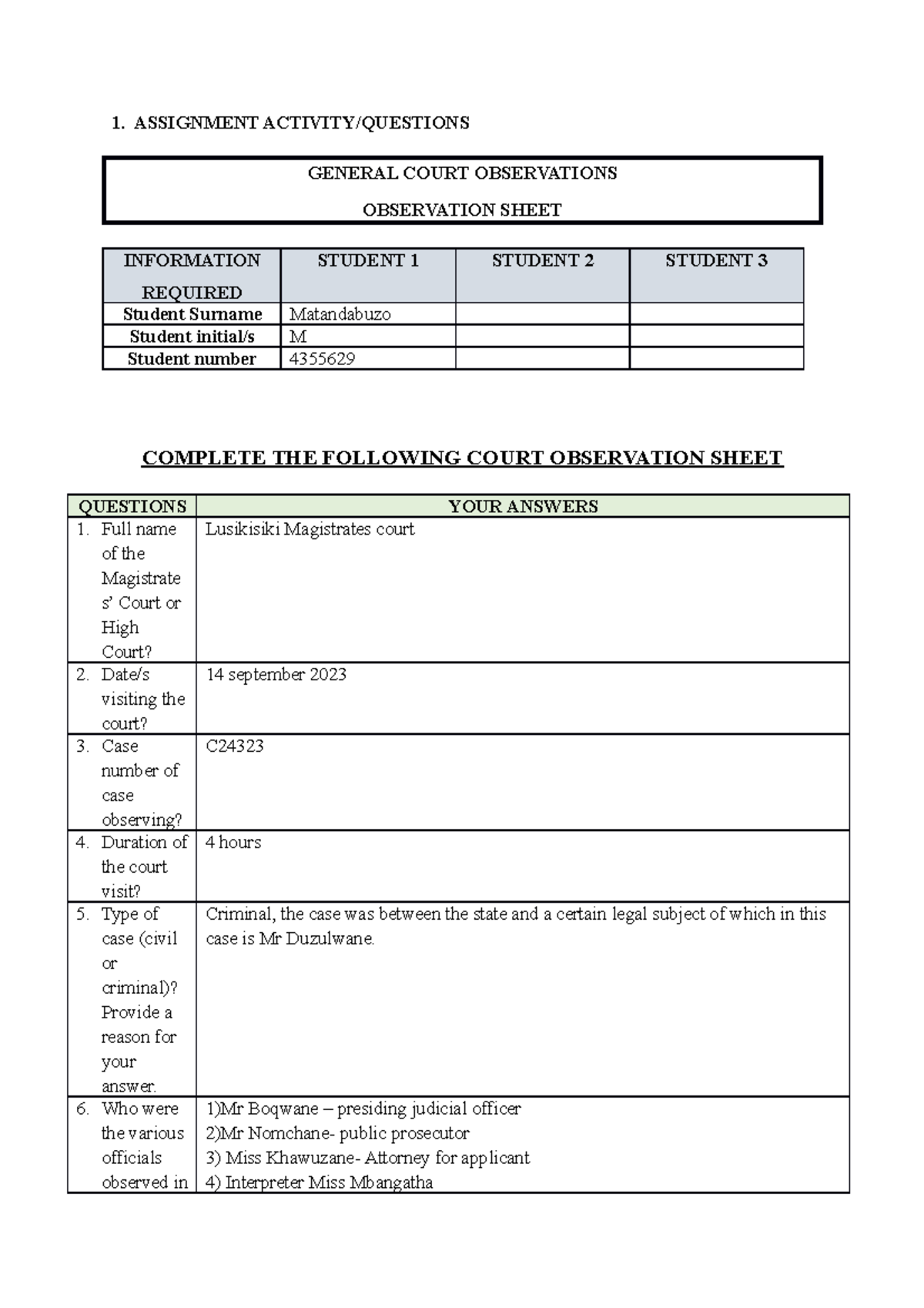BSL Coooooourt - 1. ASSIGNMENT ACTIVITY/QUESTIONS GENERAL COURT ...