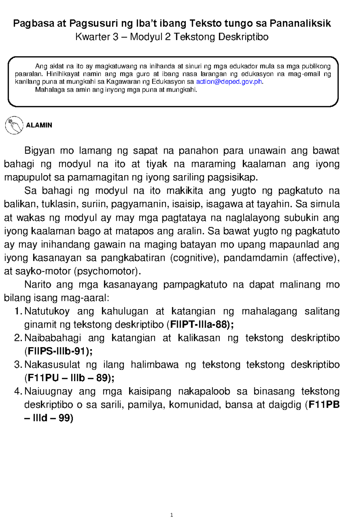 Pagbasa at Pagsusuri KWARTE 3 , MODULE 2 FGSZDGZSF - Pagbasa at ...