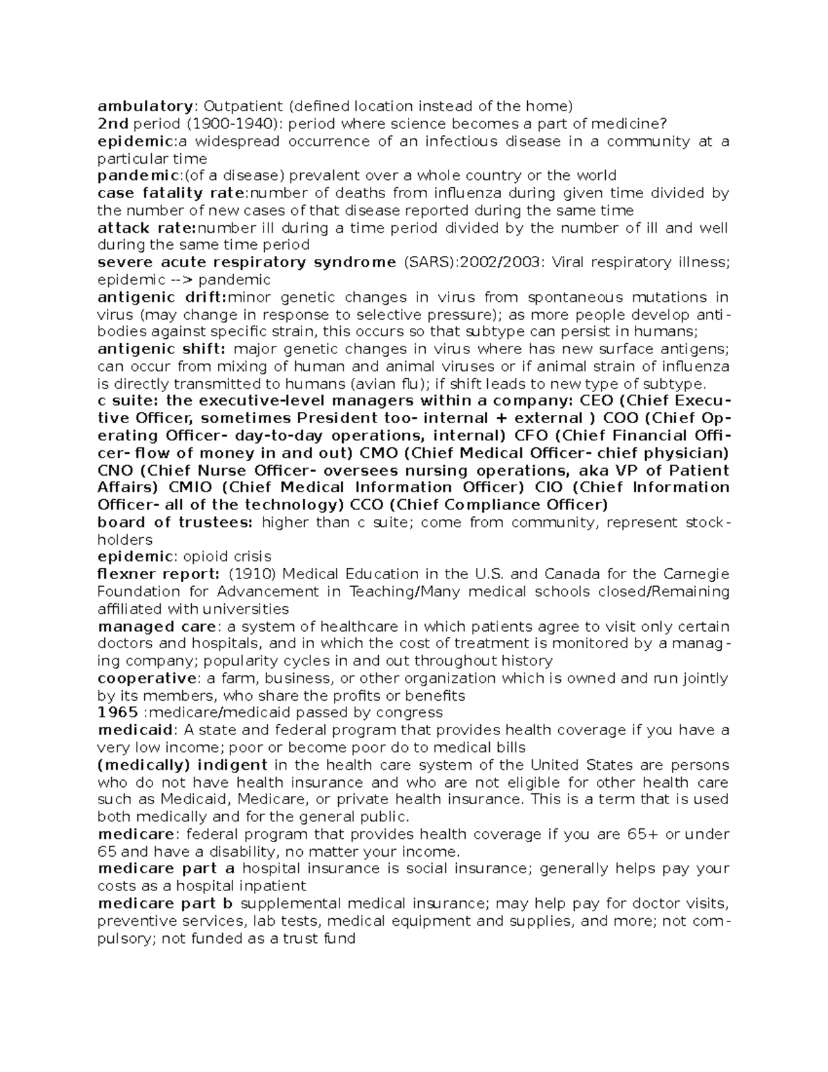 Notes HMP - ambulatory: Outpatient (defined location instead of the ...