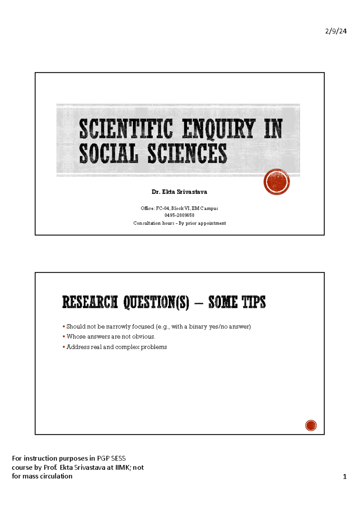 SESS session-4-5-6-7 - class notes - For instruction purposes in PGP ...