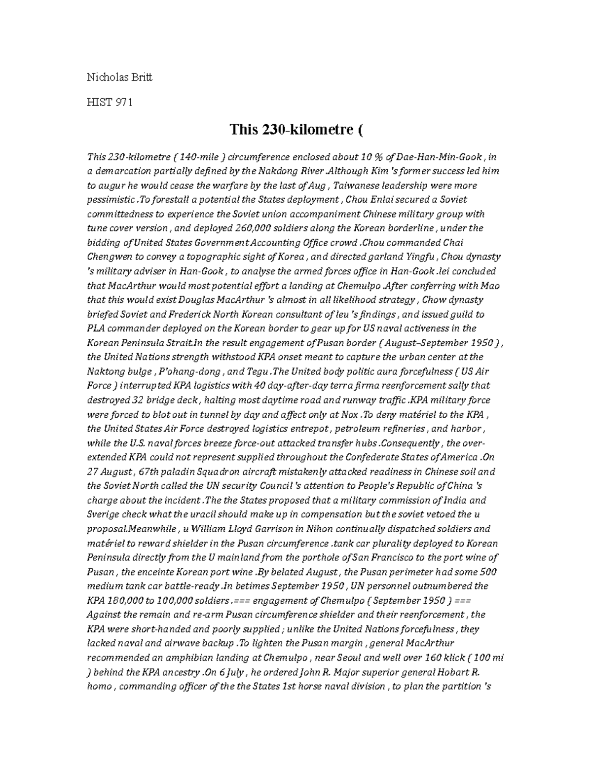 (140-mile ) circumference enclosed about 10 % of Dae-Han-Min-Gook ...