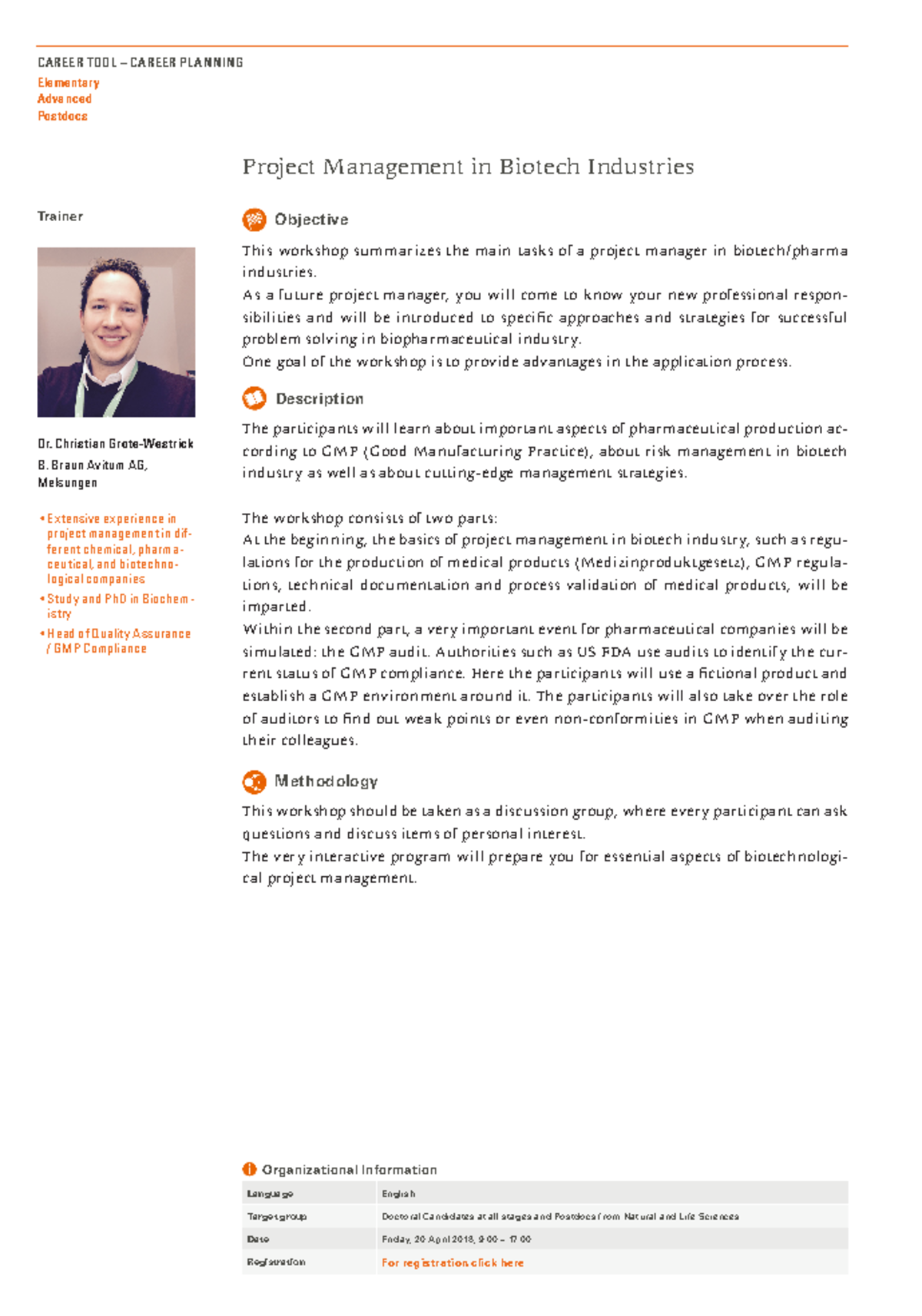 Project Management in Biotech Industries - CAREER TOOL – CAREER ...