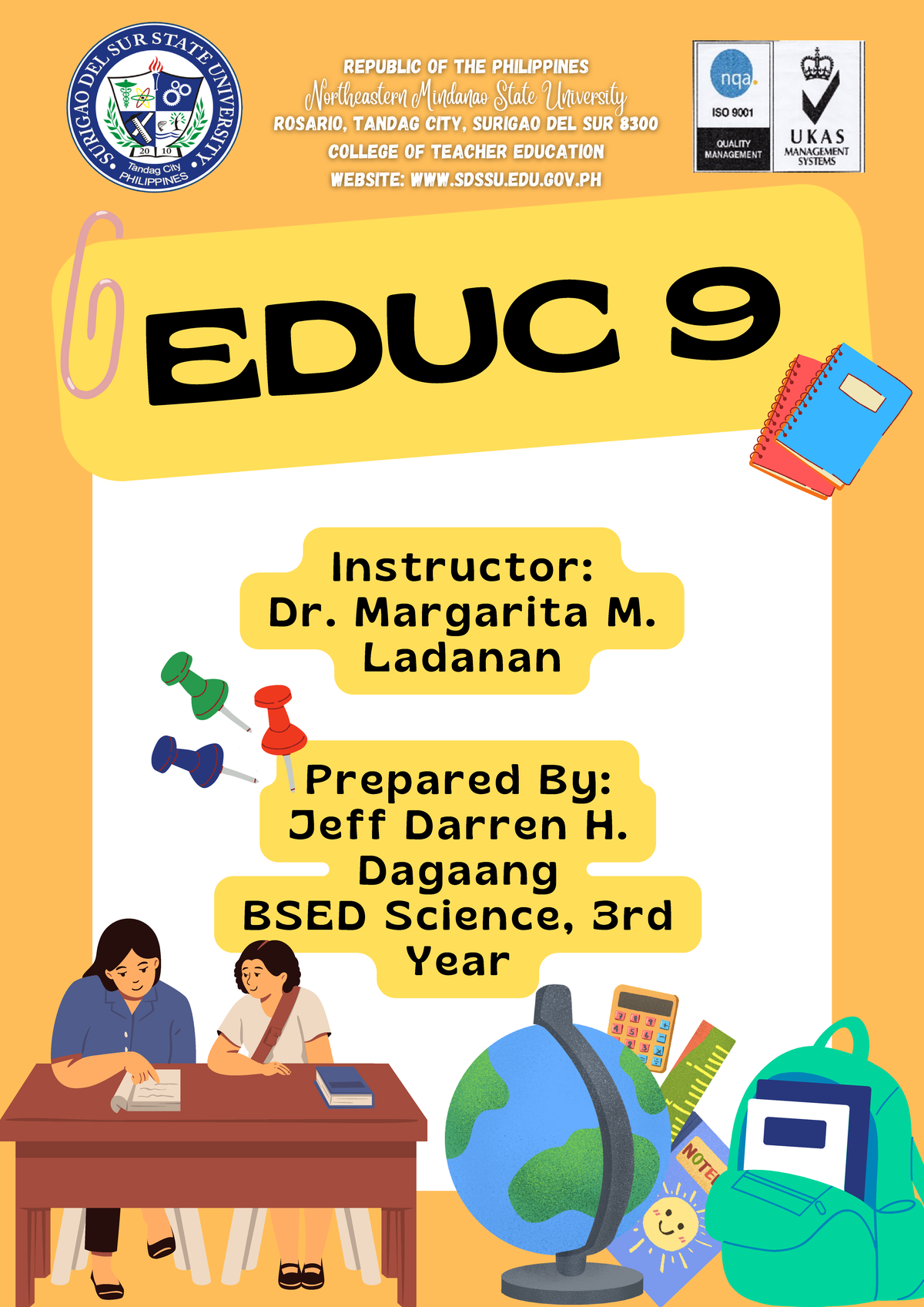 Activity 3 Final Module ( Dagaang, BSED Sci 3) - EDUC 9 Instructor: Dr. Margarita M. Ladanan ...