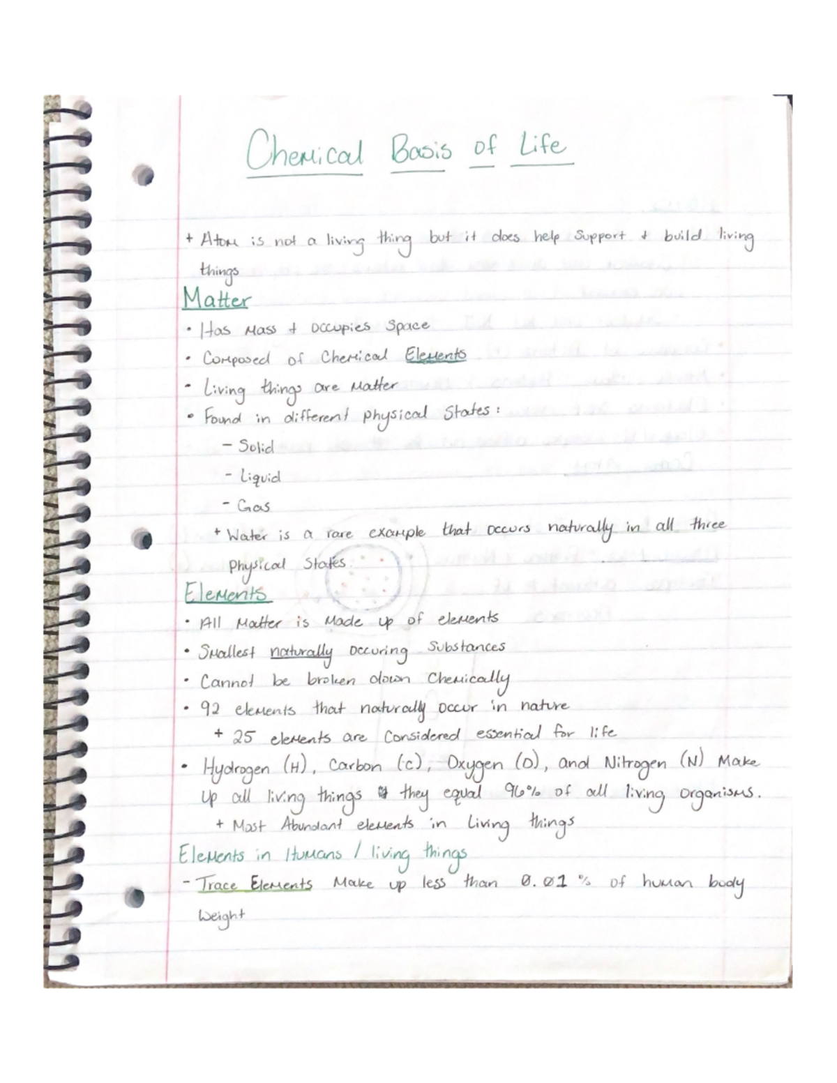Chemical Basis Of Life Notes - Biology 1406 - Studocu