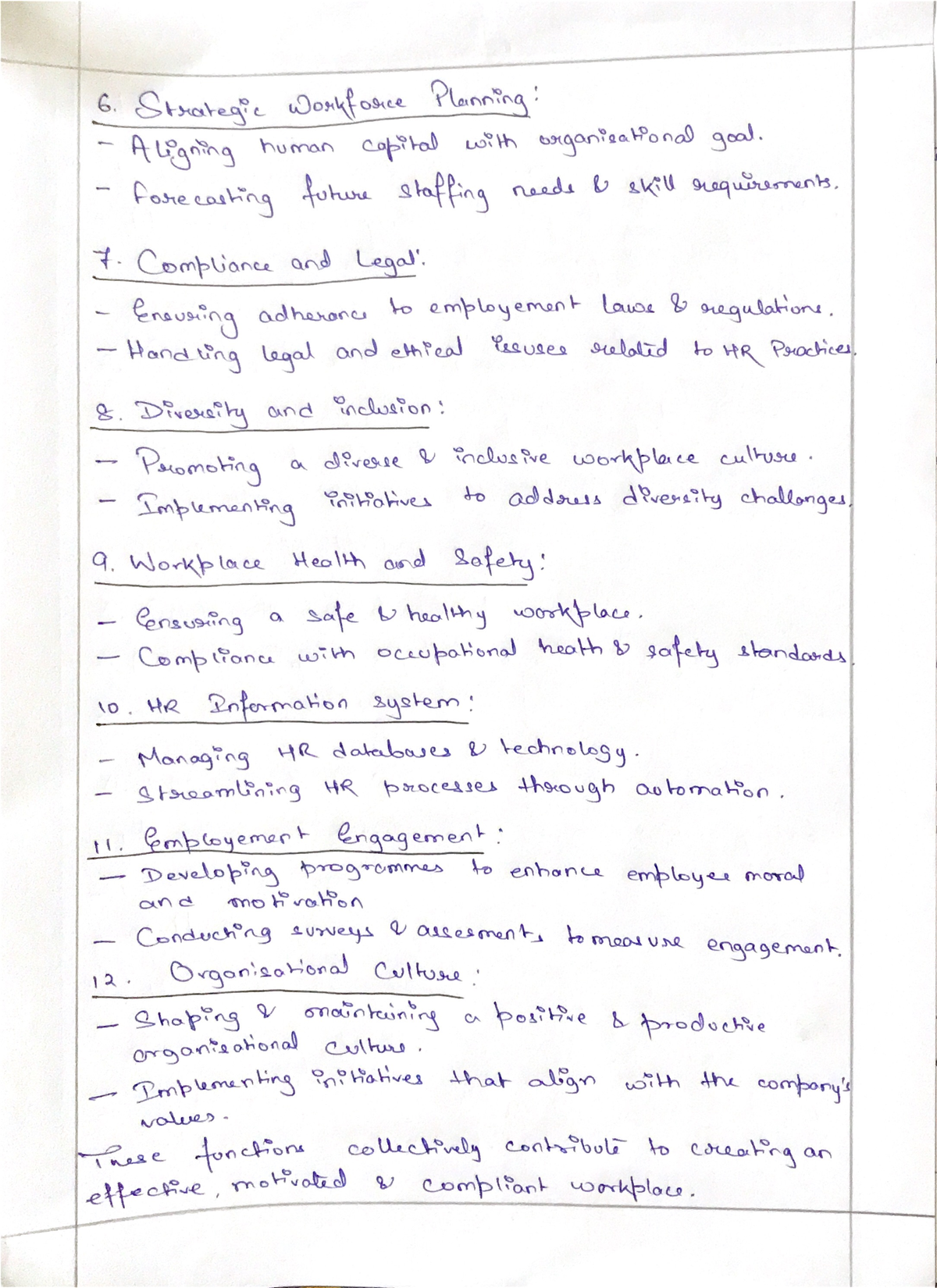 HRM notes fot 5th sem of bba students with points and paragraph ...