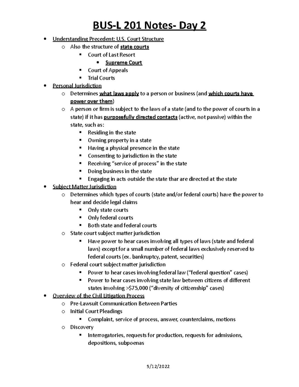 BUS-L 201 Notes- Day 2 - Tim Lemper - BUS-L 201 Notes- Day 2 ...