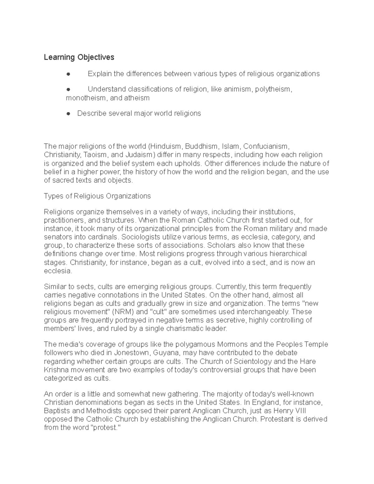 Chapter 15.2-15.3 Intro Notes Full Chapter - Learning Objectives ...