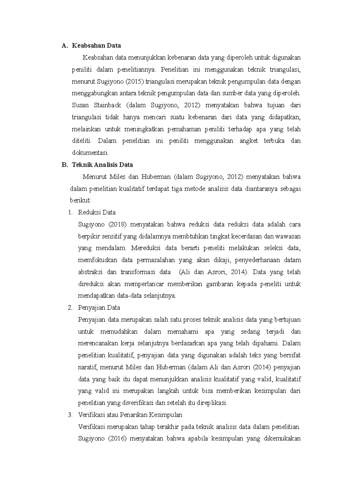 Keabsahan Data - A. Keabsahan Data Keabsahan data menunjukkan kebenaran ...