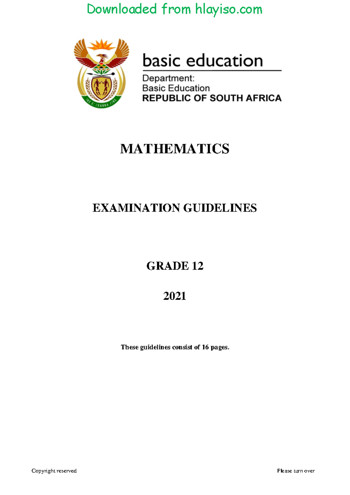 Mathematics GR 12 Exam Guidelines 2021 Eng hlayiso - MATHEMATICS ...