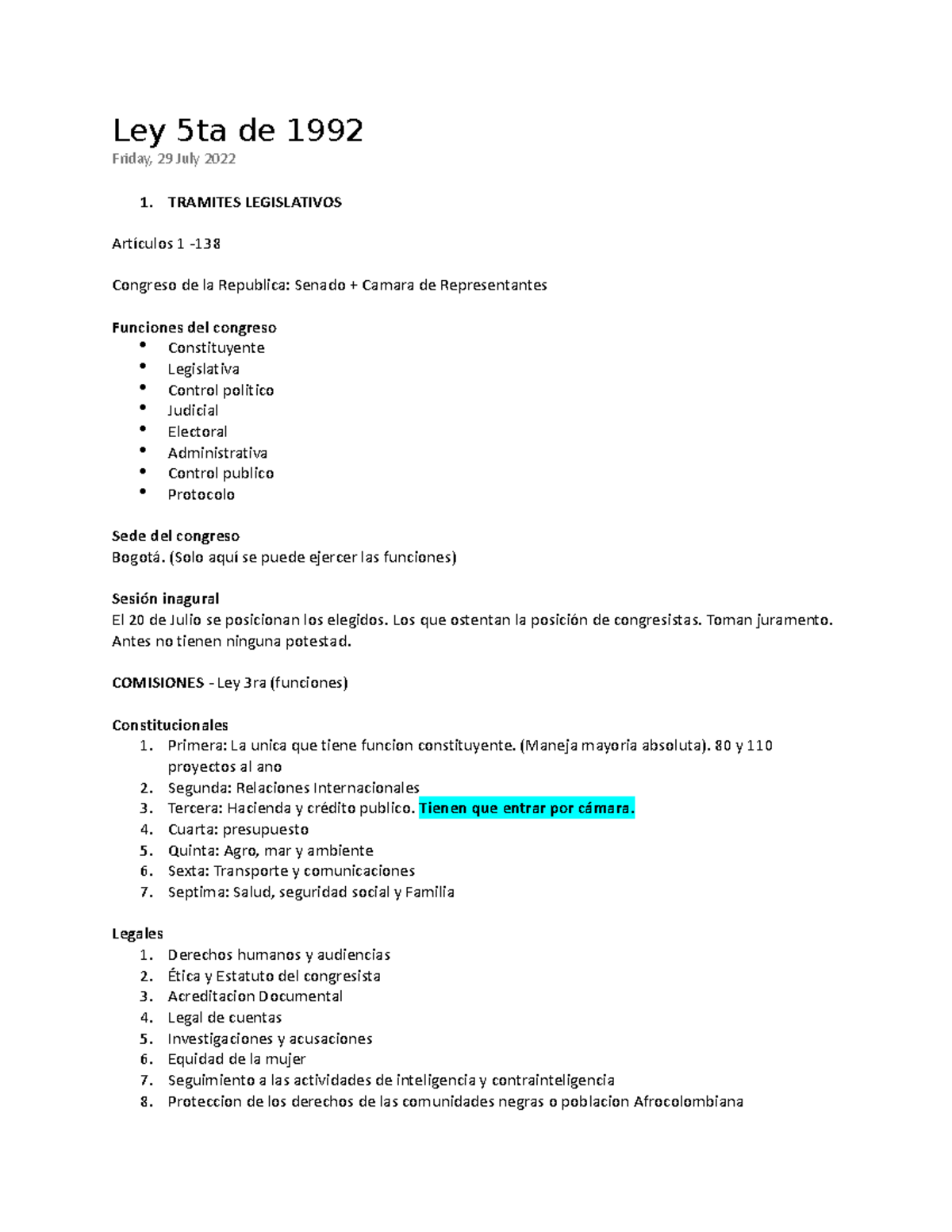 Ley 5ta de 1992 - Ley 5ta de 1992 - Ley 5ta de 1992 Friday, 29 July ...