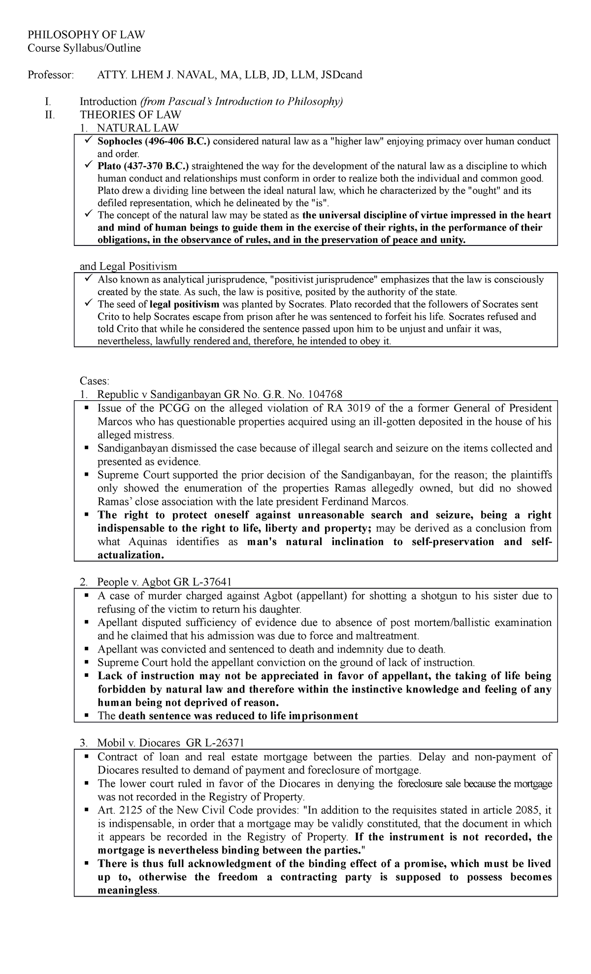 Philosophy-OF-LAW- Syllabus Detailed - PHILOSOPHY OF LAW Course ...